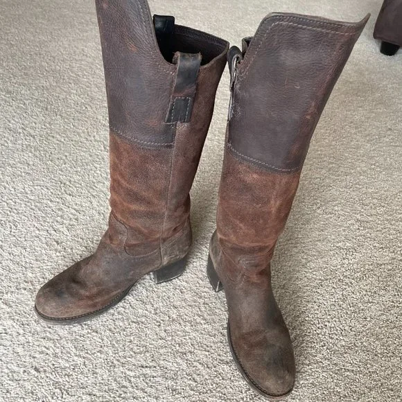 Frye | Shoes | Frye Autumn Shield Tall Oiled Suede Leather Riding Boots ...